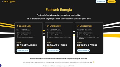 Fastweb Energia, 3 offerte a prezzo fisso mensile per luce e gas e ...