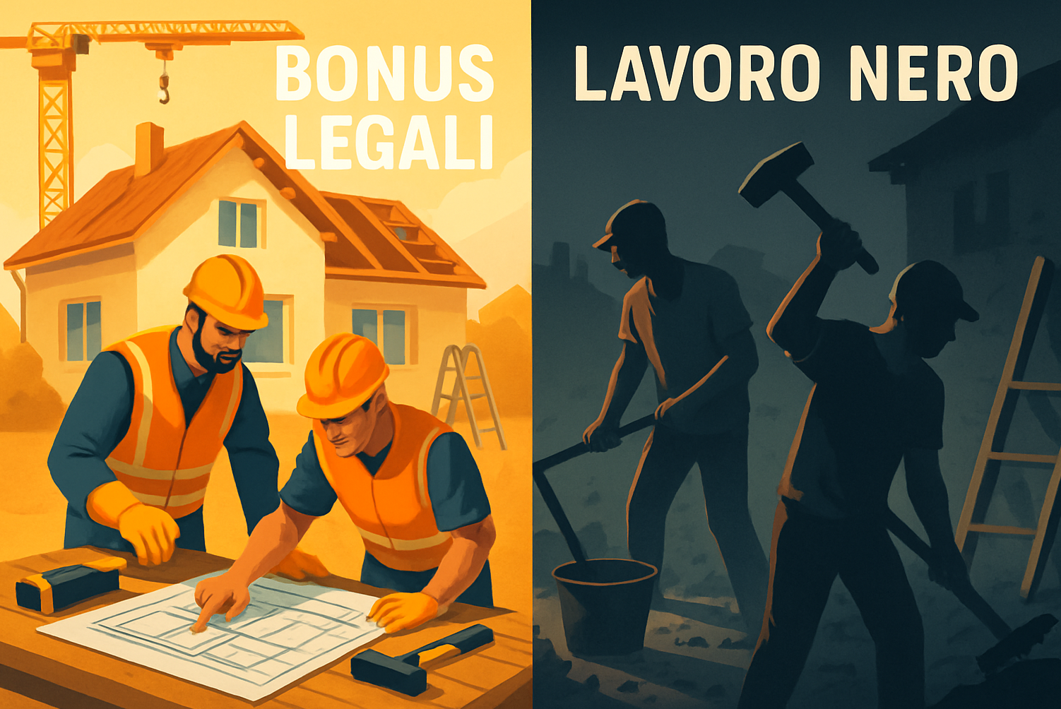 Quando il nero nei lavori edilizi e per la casa conviene più dei bonus e le possibili soluzioni